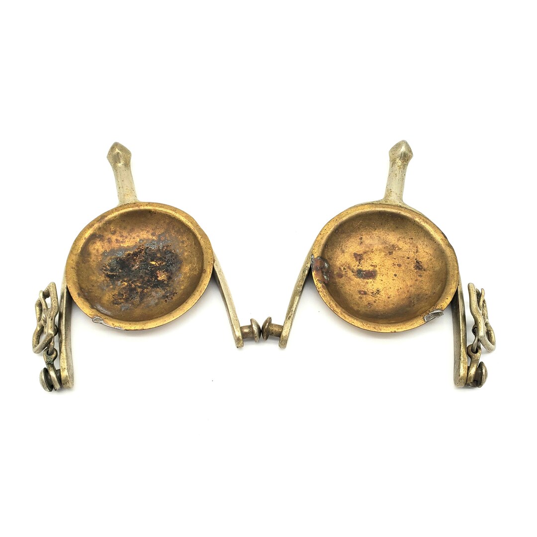 Vintage Rustic Brass Ashtray Dish Set Made From Spurs With Buckles - Etsy