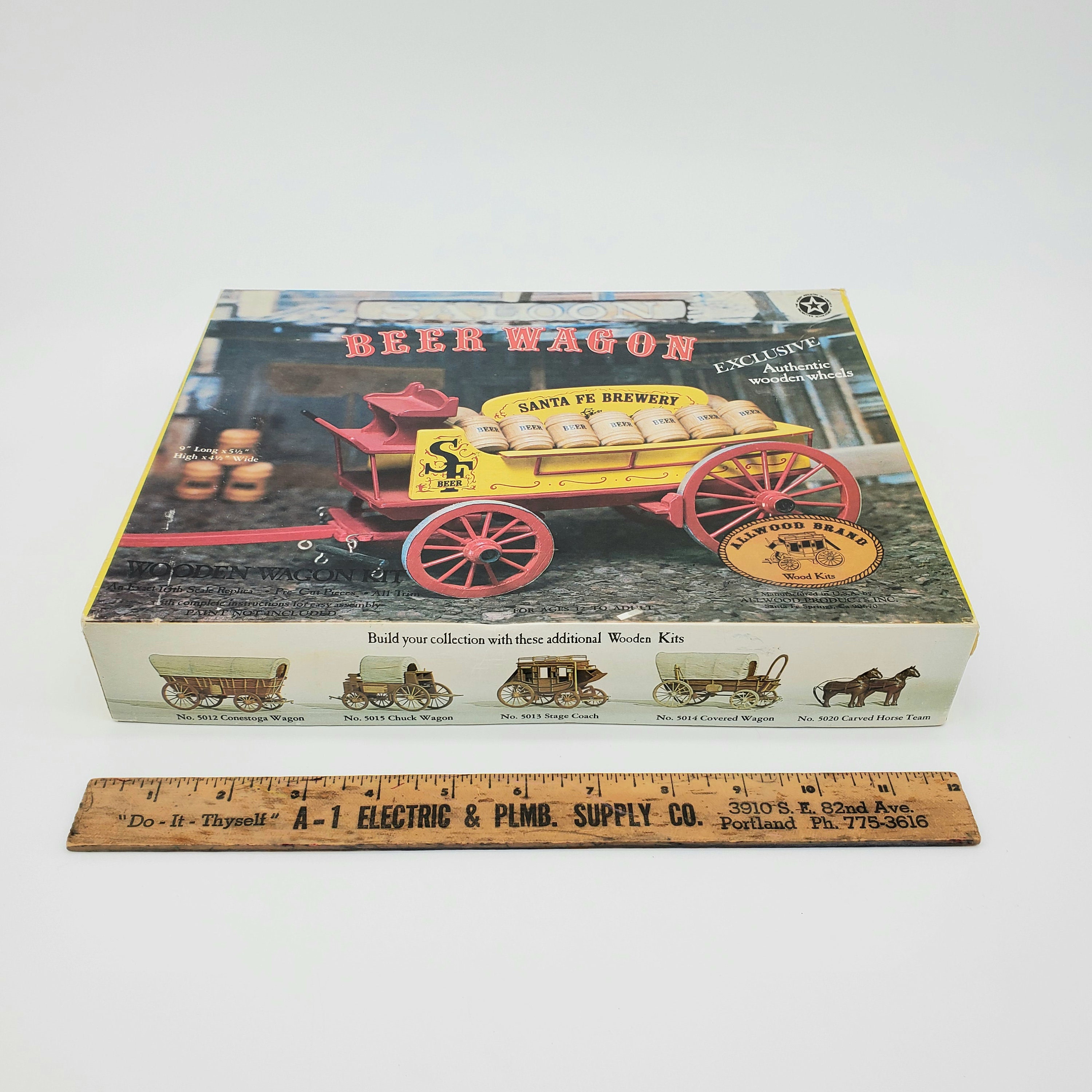 Vintage Beer Wagon Buildable Wood Model Kit Sante Fe Brewery Allwood ...