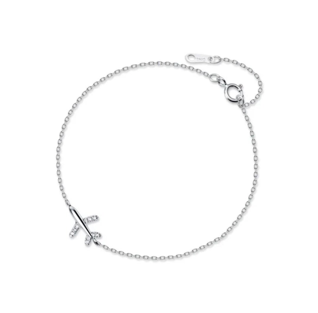 Airplane Bracelet Airplane Chain Jewelry Charm Pendant Silver 925 Gift ...