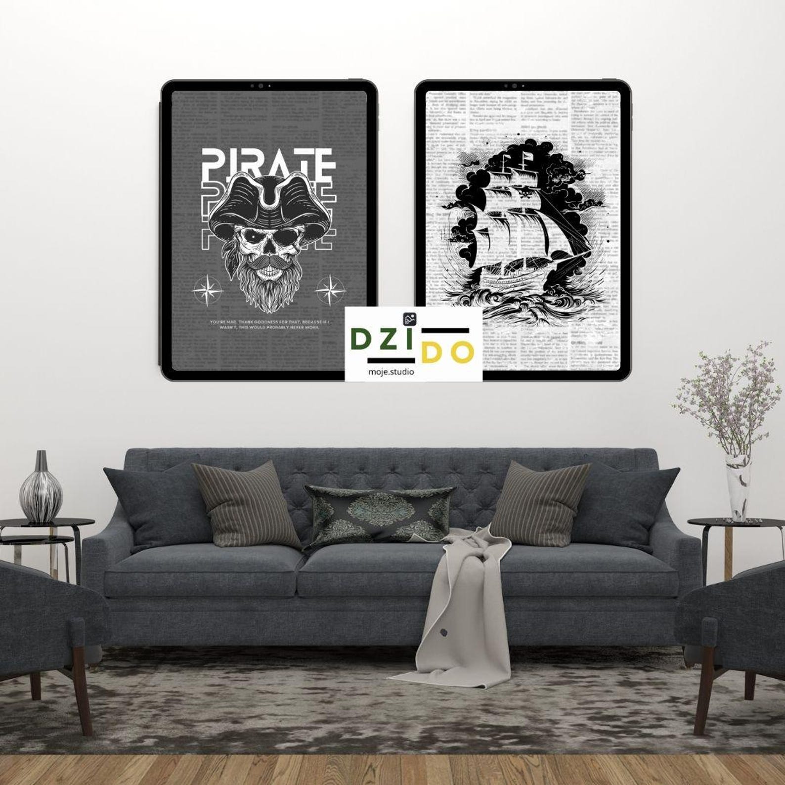 Set of 3, Pirate, Ship, Pirate Artwork, Skeleton Skulls, Pirate ...