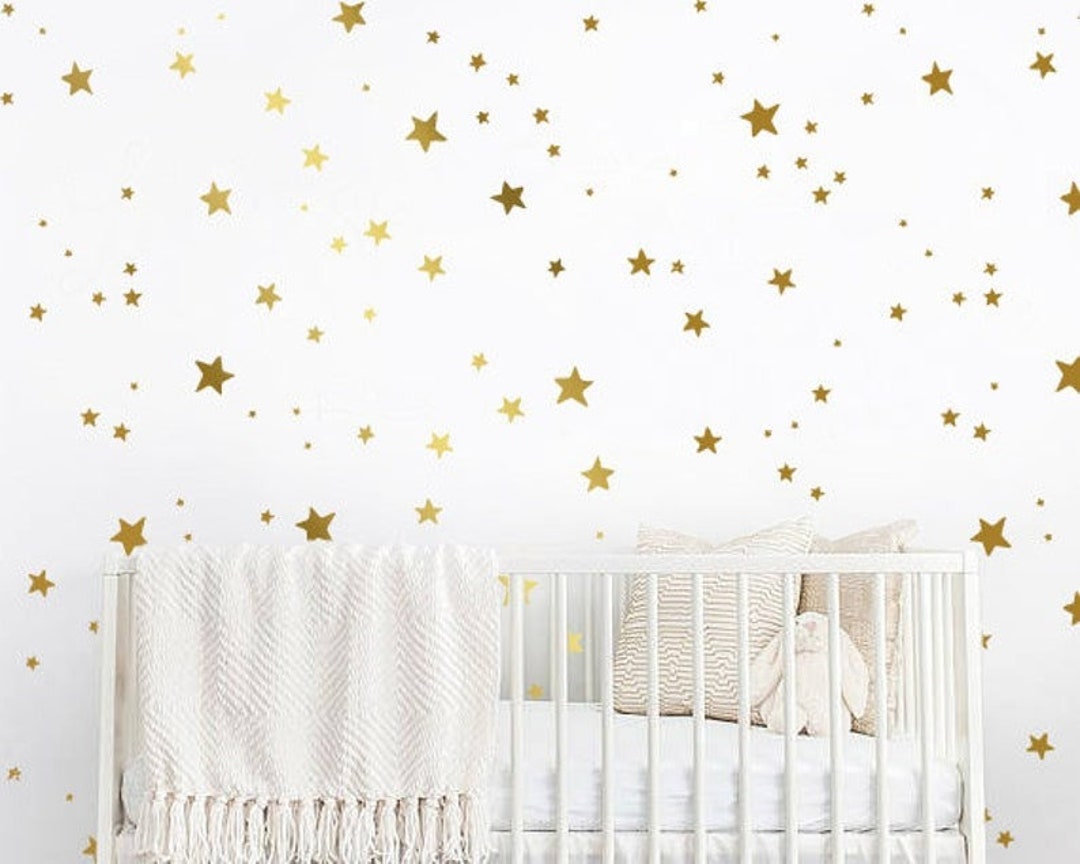 150 Star Wall Decals - Gold Star Decals, Nursery Wall Decals, Star Wall ...