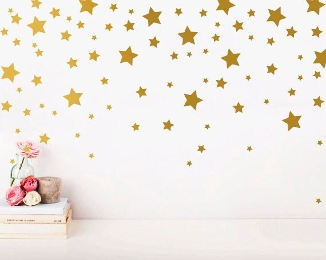 Star Wall Decals - Gold Star Decals, Nursery Wall Decals, Star Wall ...