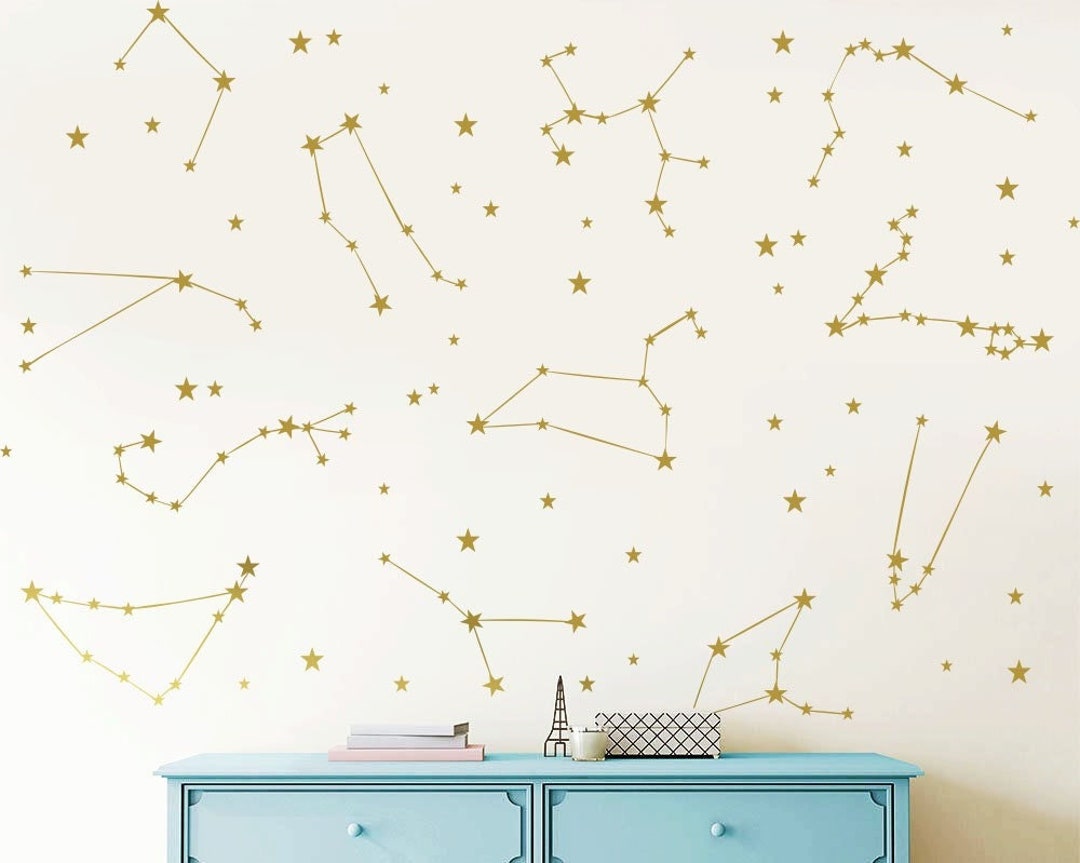 Zodiac Constellation Wall Decals - Star Decals, Zodiac Gift, Vinyl Wall ...