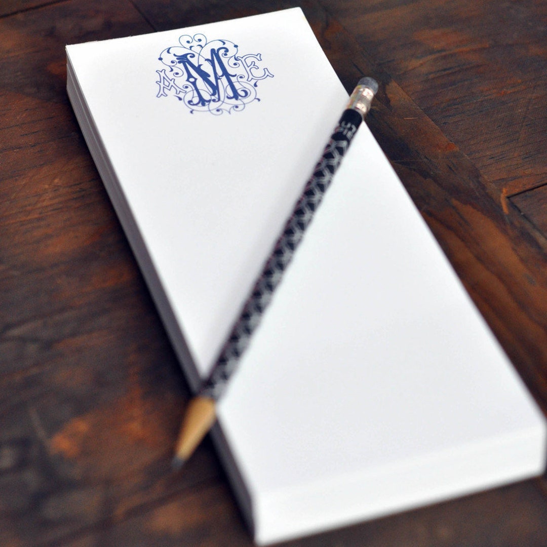 Personalized Notepad | Custom SKINNY Monogram or Name Notepads - Etsy