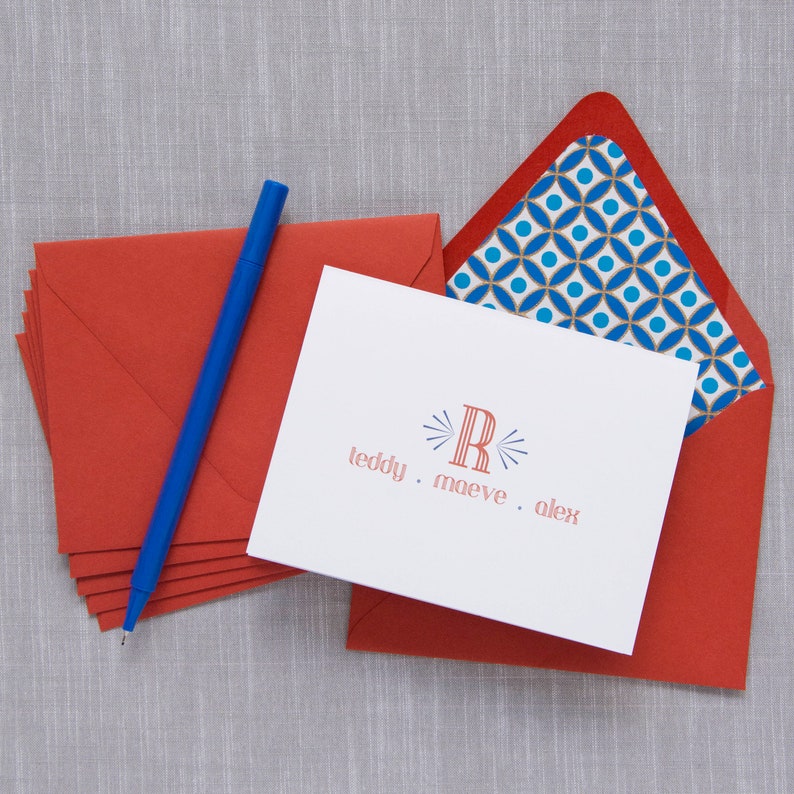 Folded Custom Notecards Personalized Stationery D47 - Etsy