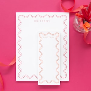Personalized Border Notepad | Custom Wavy Name Notepad | BF-3 - Etsy