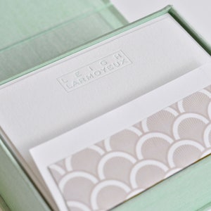 Personalized Petite Seafoam Letterpress Silk Stationery Box - P14 ...