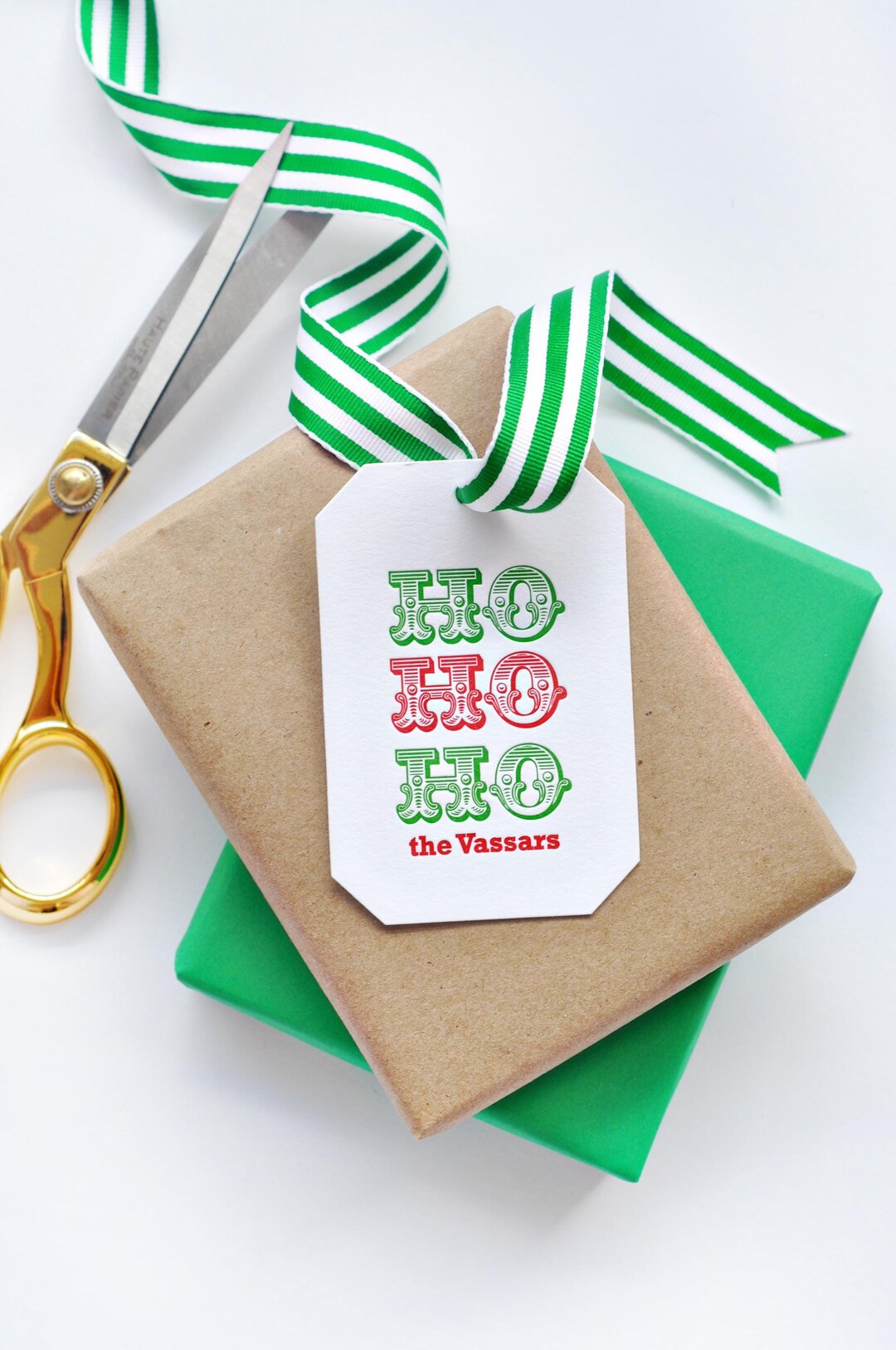 Letterpress Gift Tags With Personalized Name | Custom Christmas Gift ...