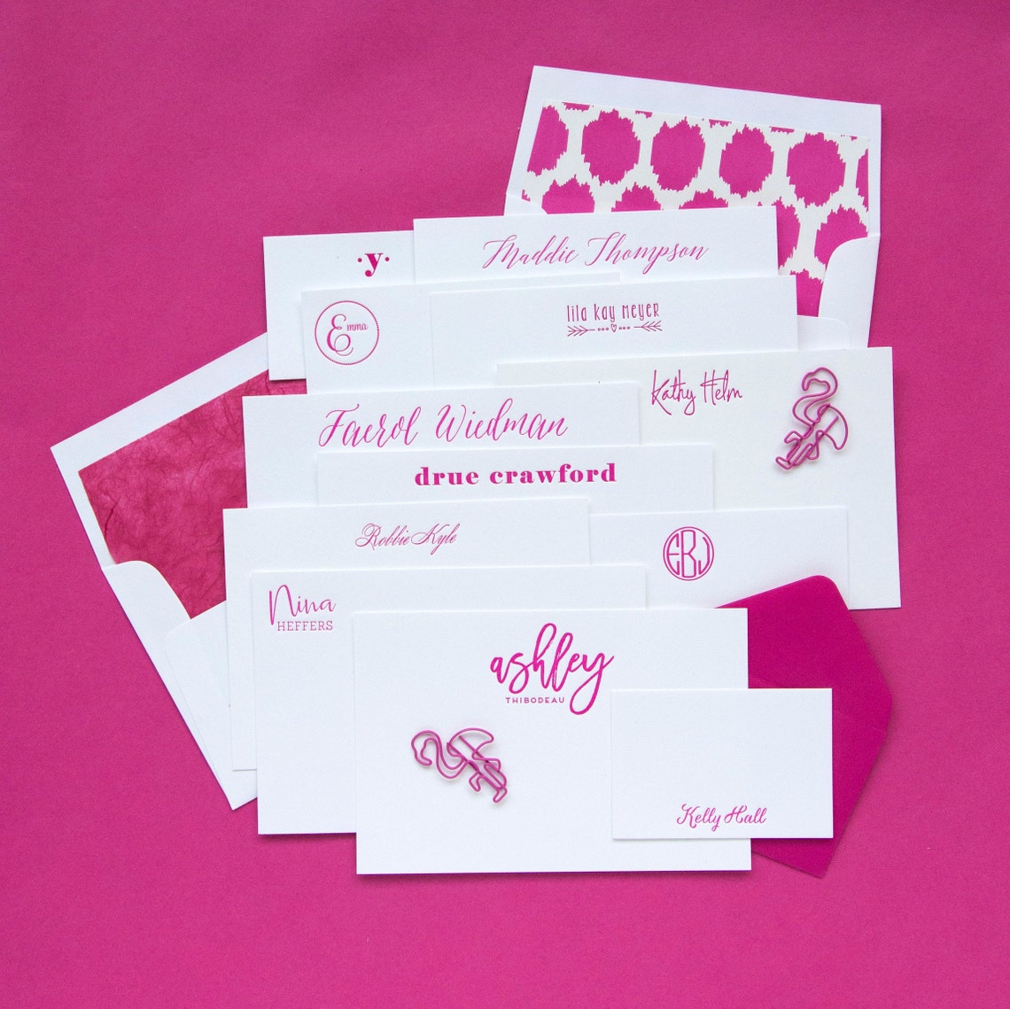 One Color Letterpress Custom Notecards From the Personal Stationery ...