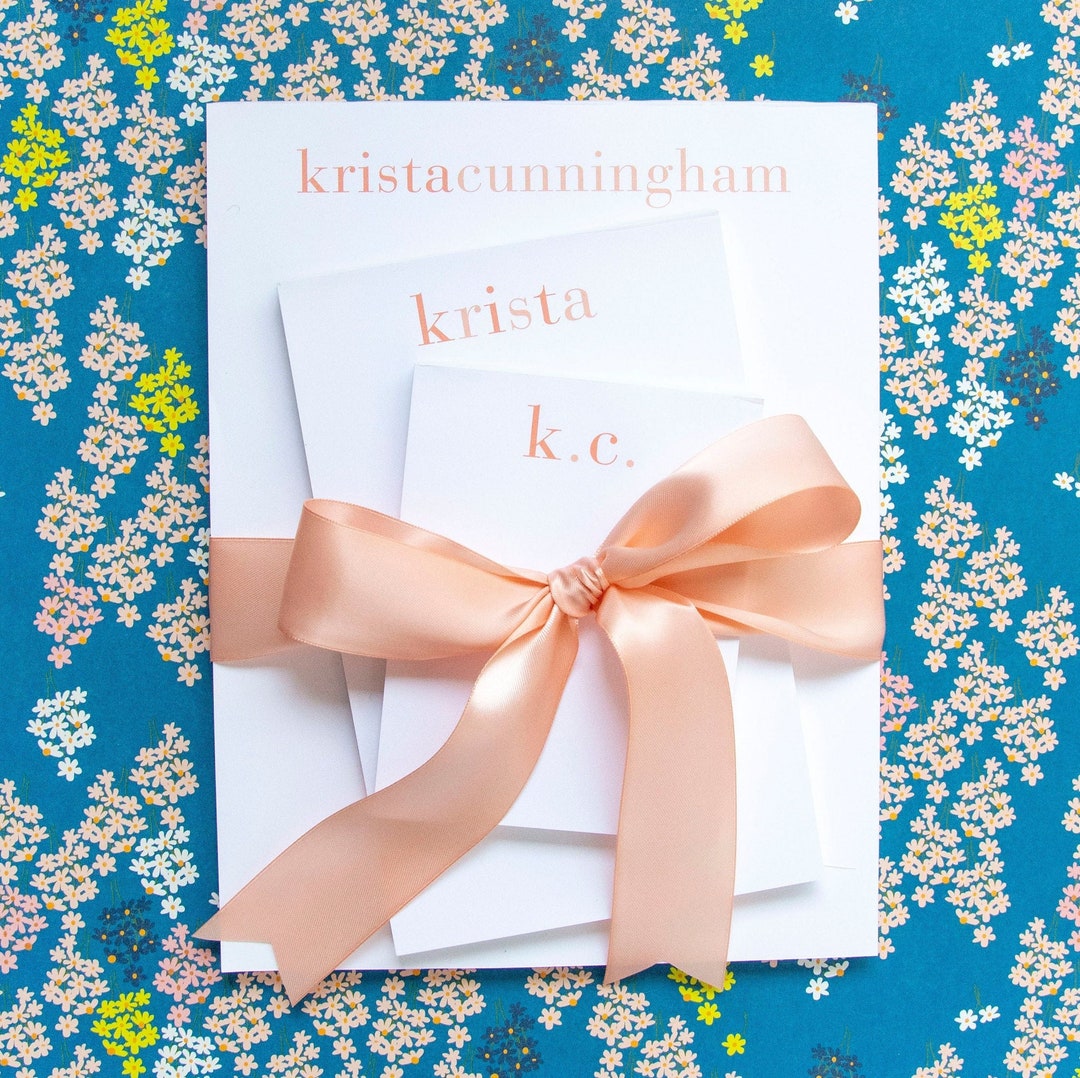 Shaded Orange Notepad Set With Personalized Name | Custom Name Notepads ...