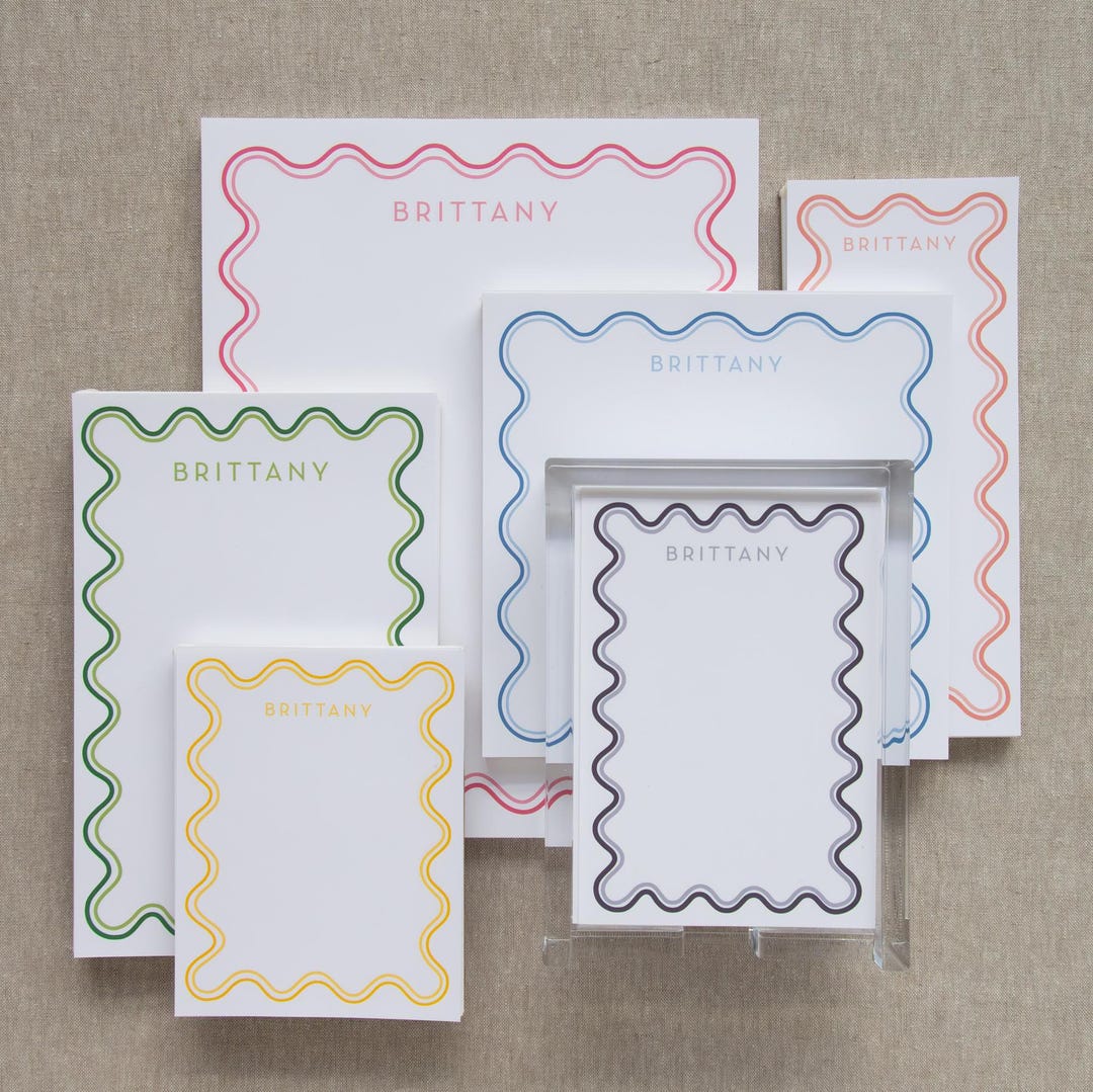 Personalized Border Notepad | Custom Wavy Name Notepad | BF-3 - Etsy