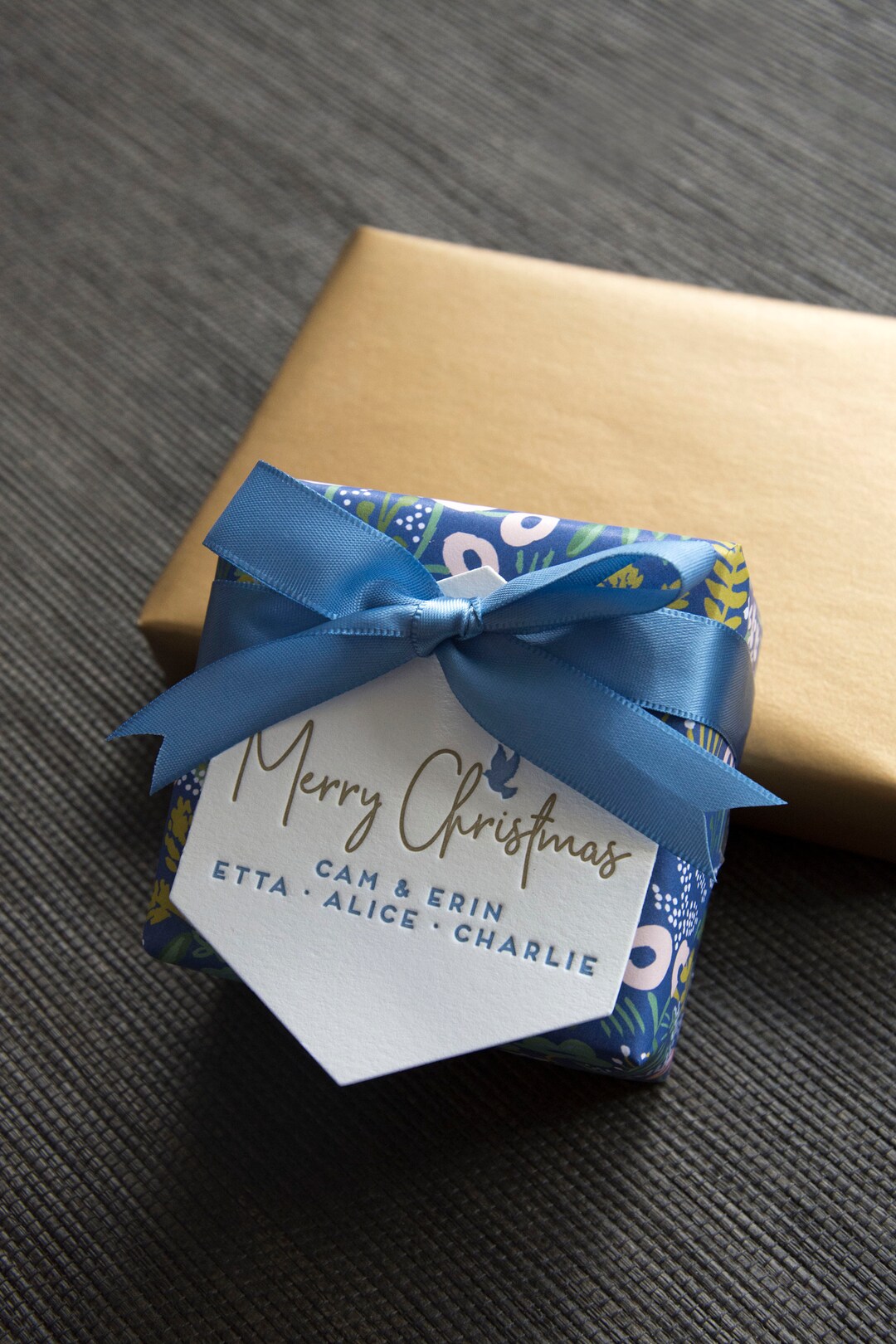 Letterpress Gift Tags With Personalized Name | Custom Birthday Gift Tag ...