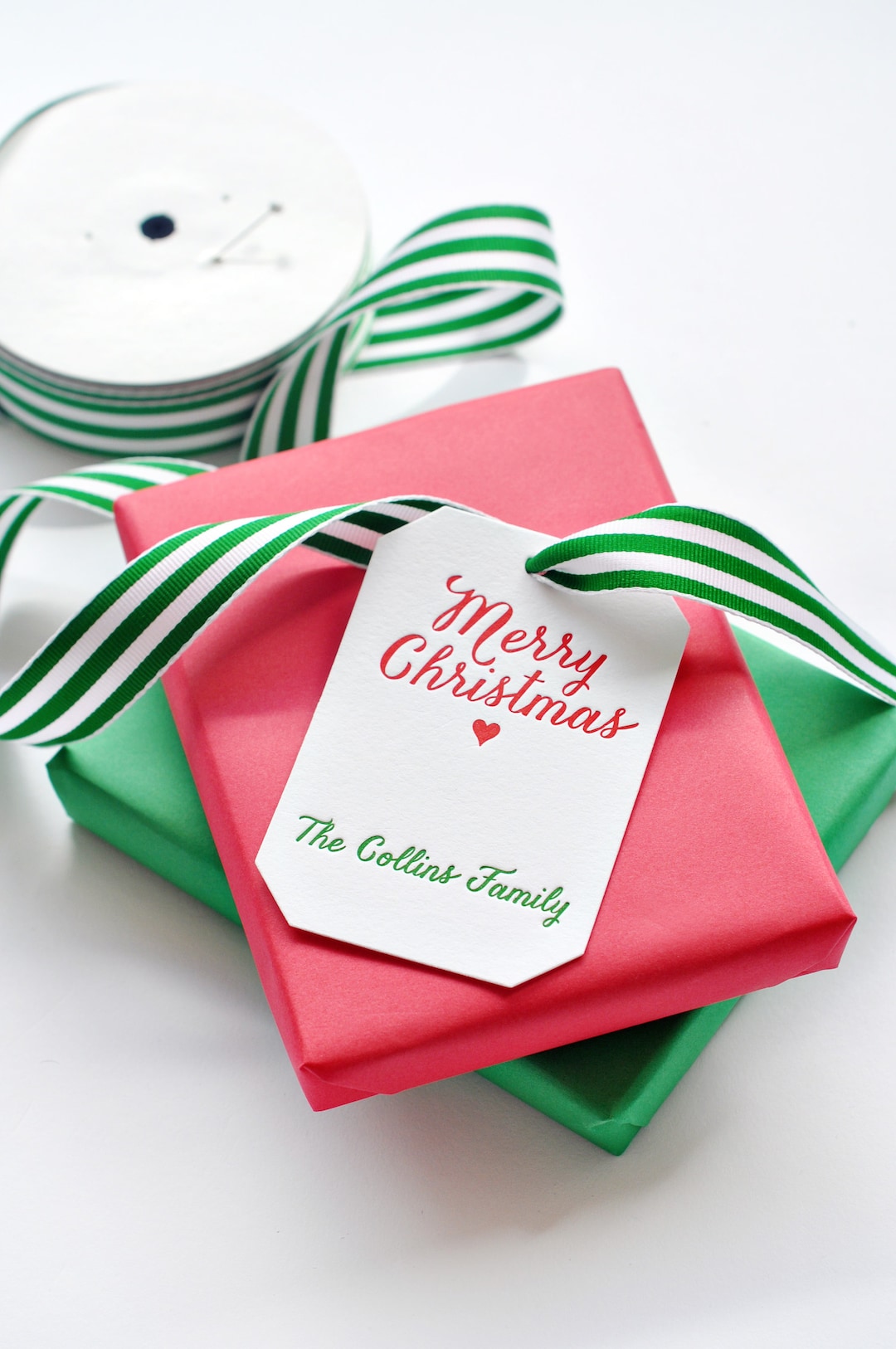 Letterpress Gift Tags With Personalized Name | Custom Christmas Gift ...