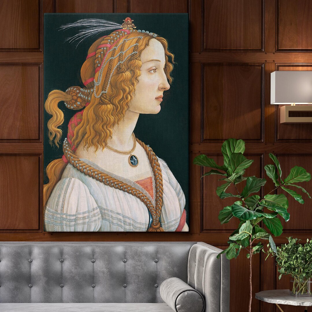 Sandro Botticelli's Portrait Wall Canvas - 1480 Renaissance Masterpiece ...