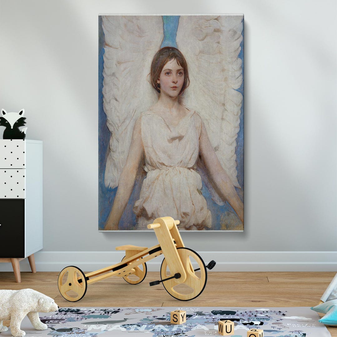 Abbott Handerson Thayer Angel Painting Wall Canvas - 1887 Vintage ...