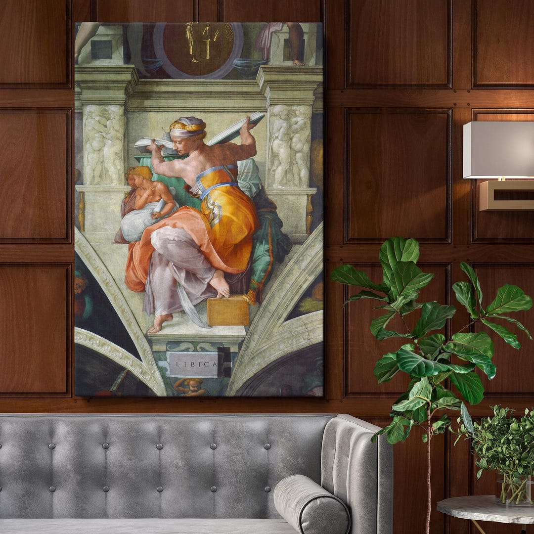 Michelangelo’s Libyan Sibyl Canvas Print – Renaissance Artwork on ...