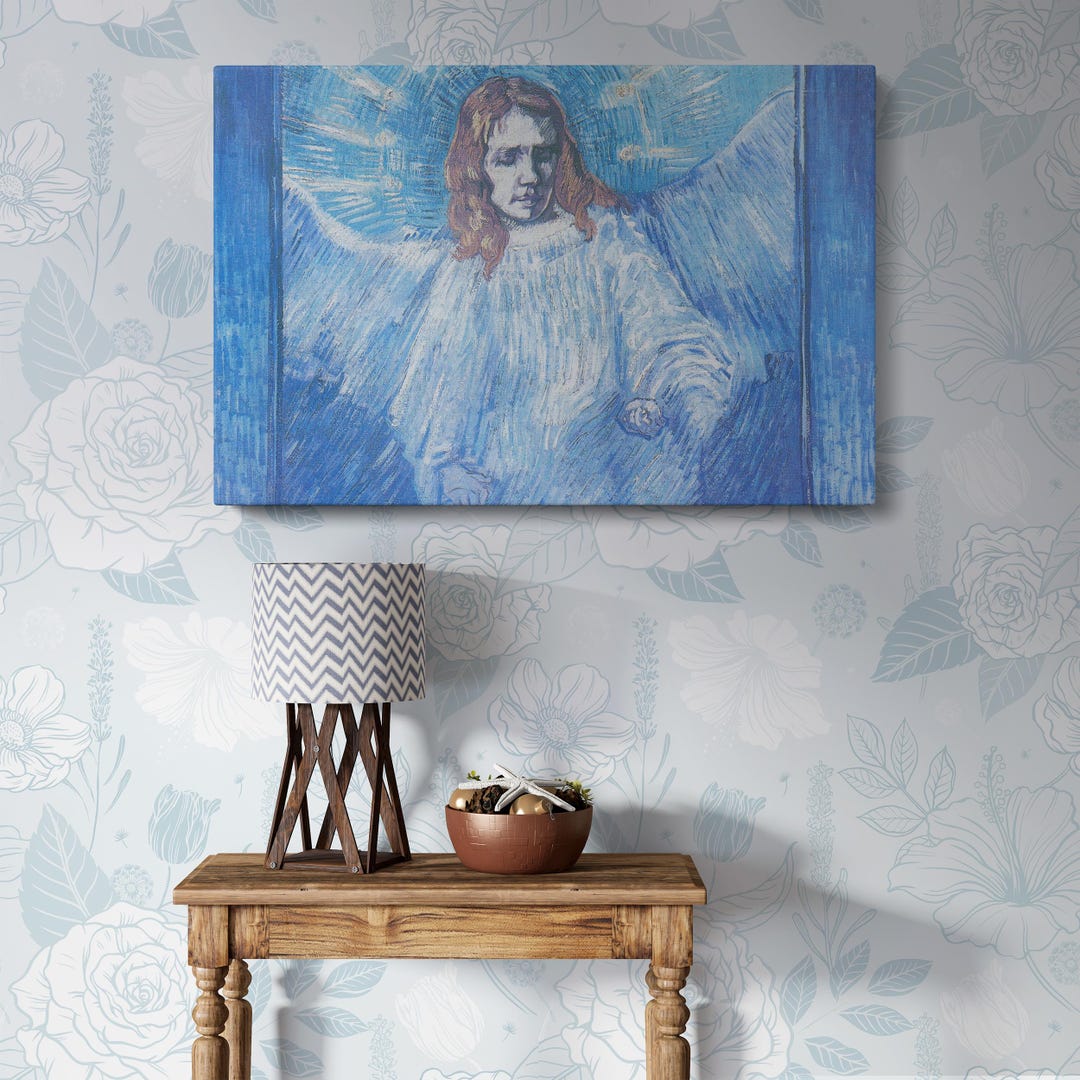 Half-figure of an Angel Wall Canvas - Vincent Van Gogh Painting, High ...