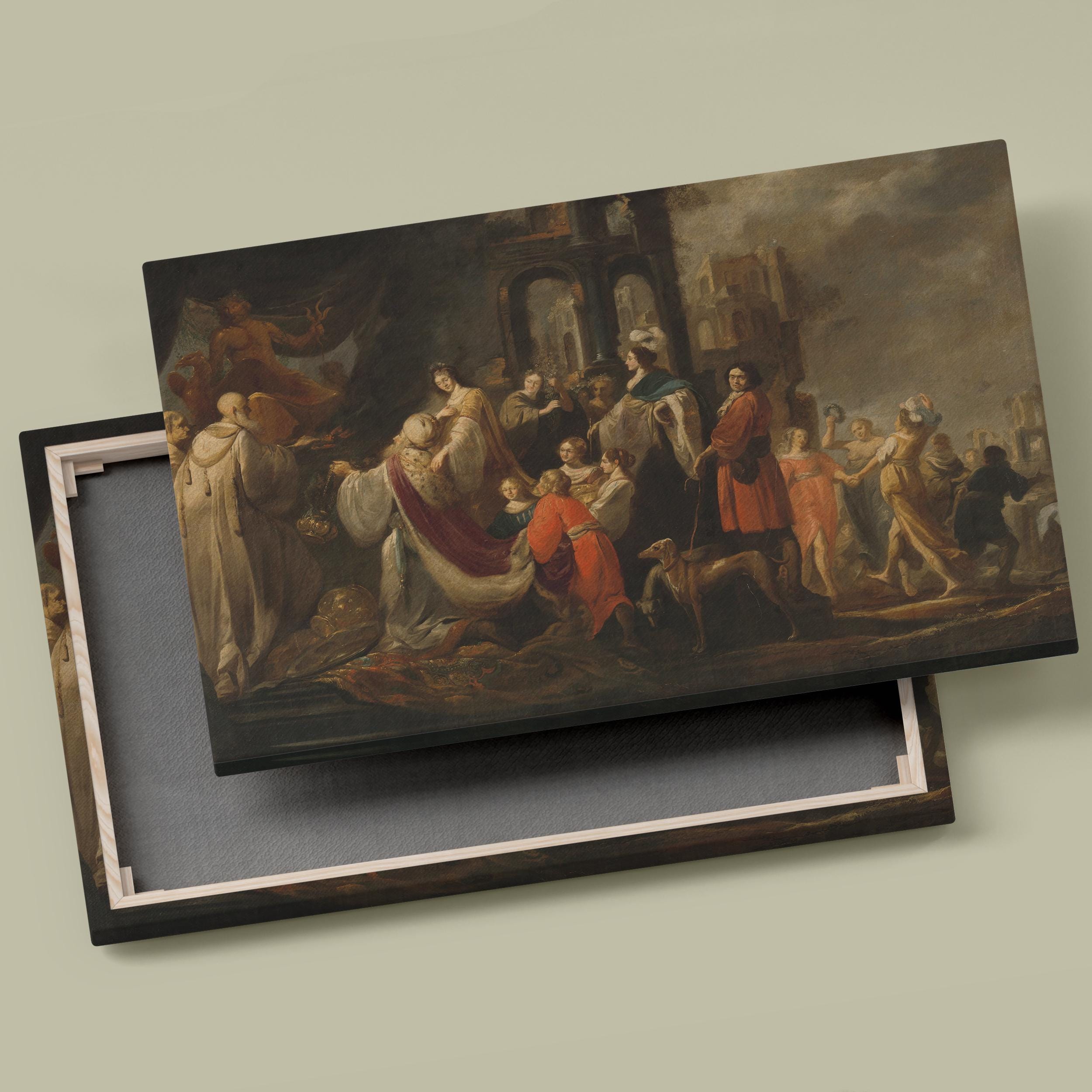 Baroque Religious Scene Canvas Wall Prints - Jacob Hogers King Solomon ...