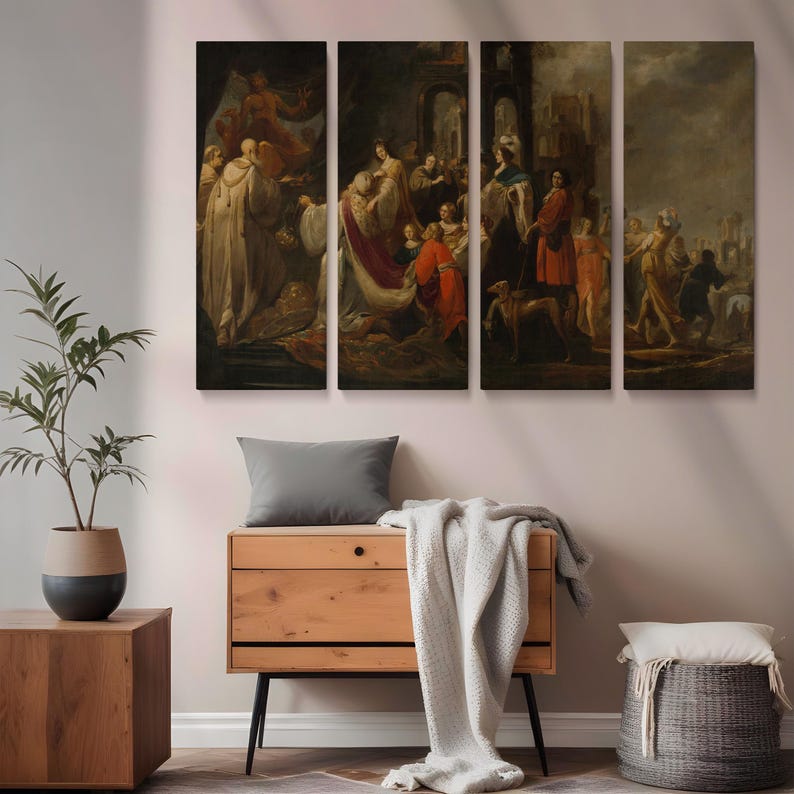 Baroque Religious Scene Canvas Wall Prints - Jacob Hogers King Solomon ...
