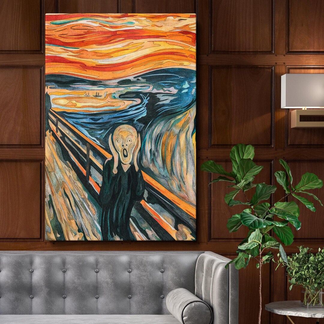 The Scream Framed Canvas Wall Art – Iconic Expressionist Painting by ...
