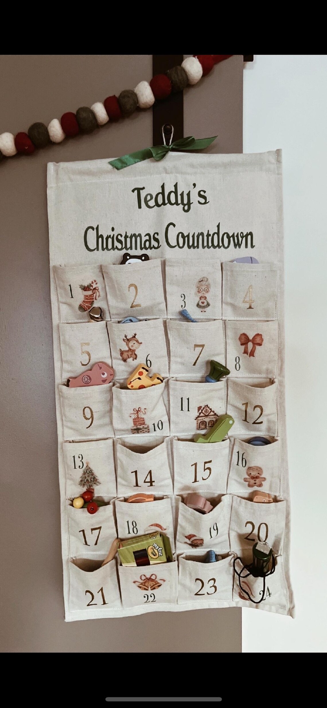 Personalised Reusable Handmade Advent Calendars, Christmas Advent ...