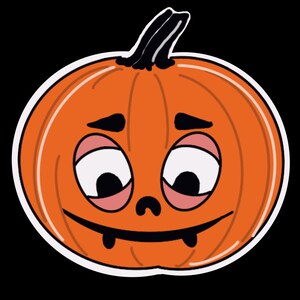 5 Cute Pumpkin Stickers for Halloween - Etsy