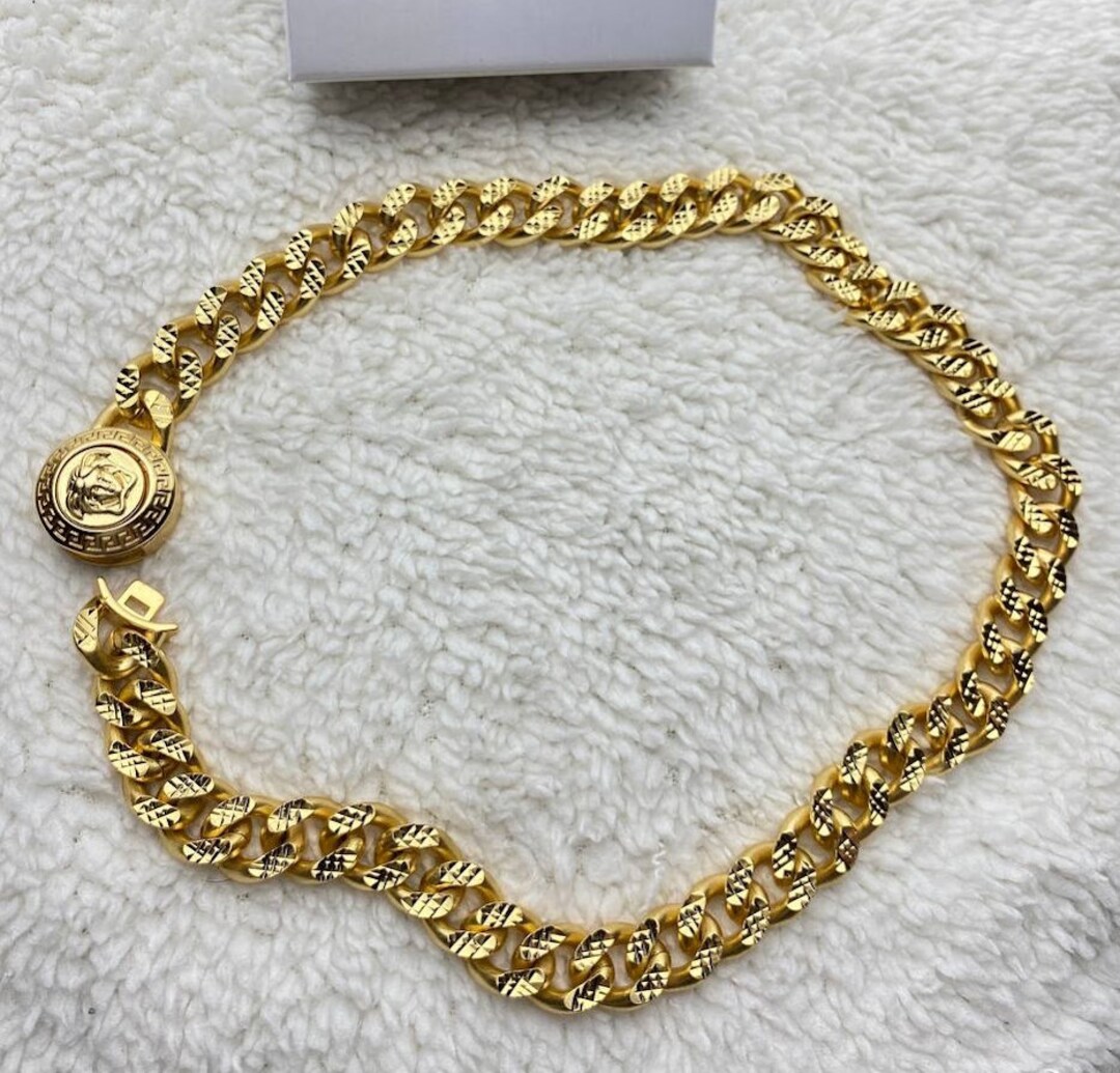 Vintage Versace Gold Medusa Chain Mecklace - Etsy