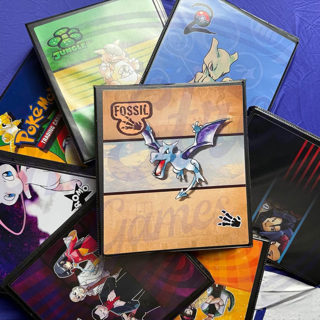 Fossil Set Pokémon Card Binder Iconic TCG Artwork of Fossil Pokémon A ...