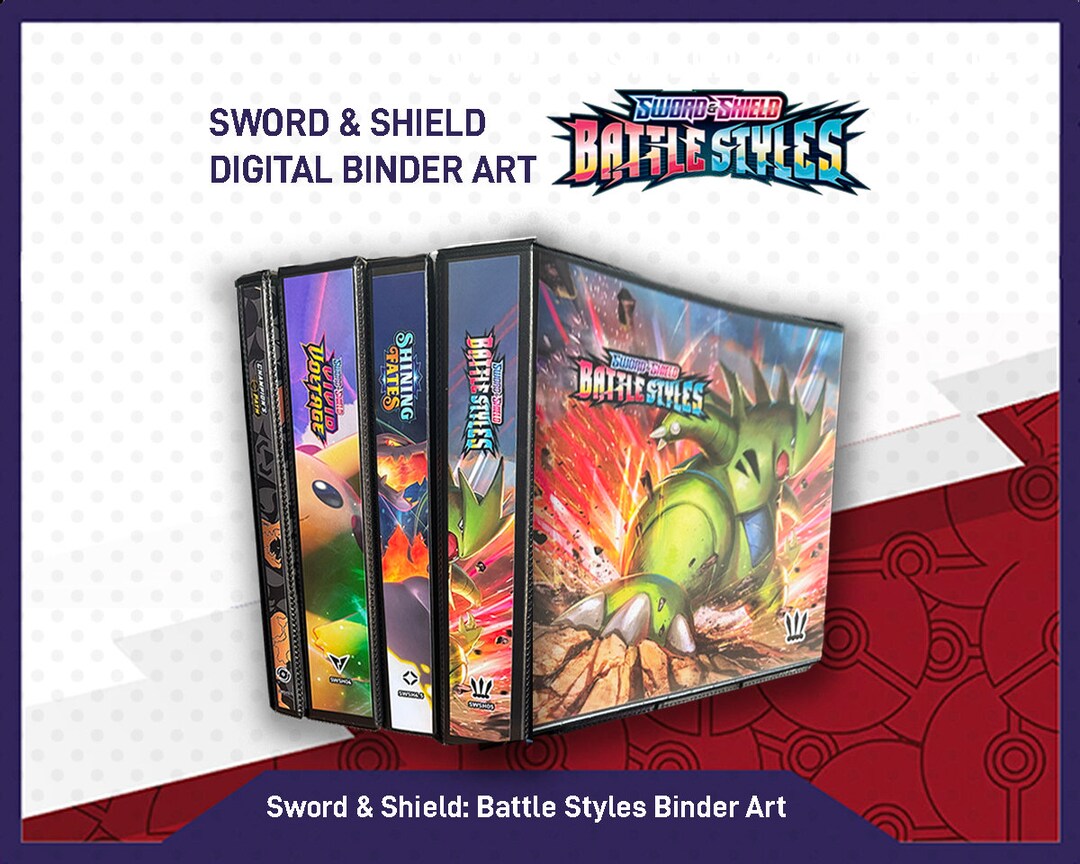 Battle Styles 1.5" Binder Cover Sword & Shield Series Pokemon Custom ...