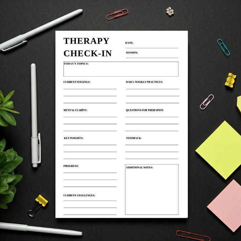 Therapy Check in Sheet - Etsy