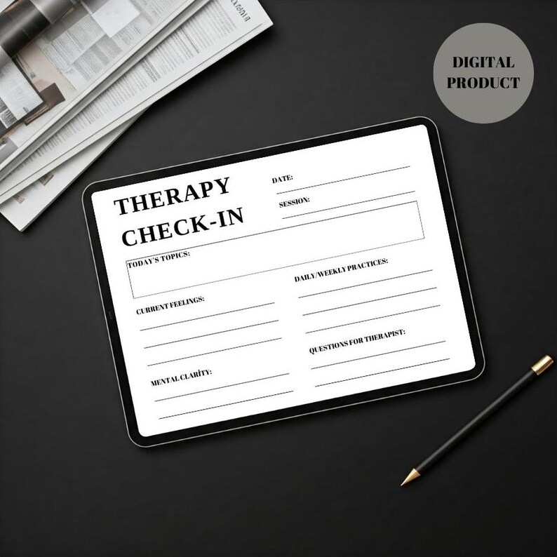 Therapy Session Progress Tracker | Minimalist Mental Health Reflection ...