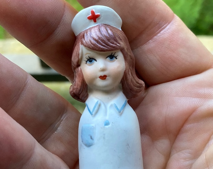 Miniature Ceramic Nurse Thimble Figurine - Etsy