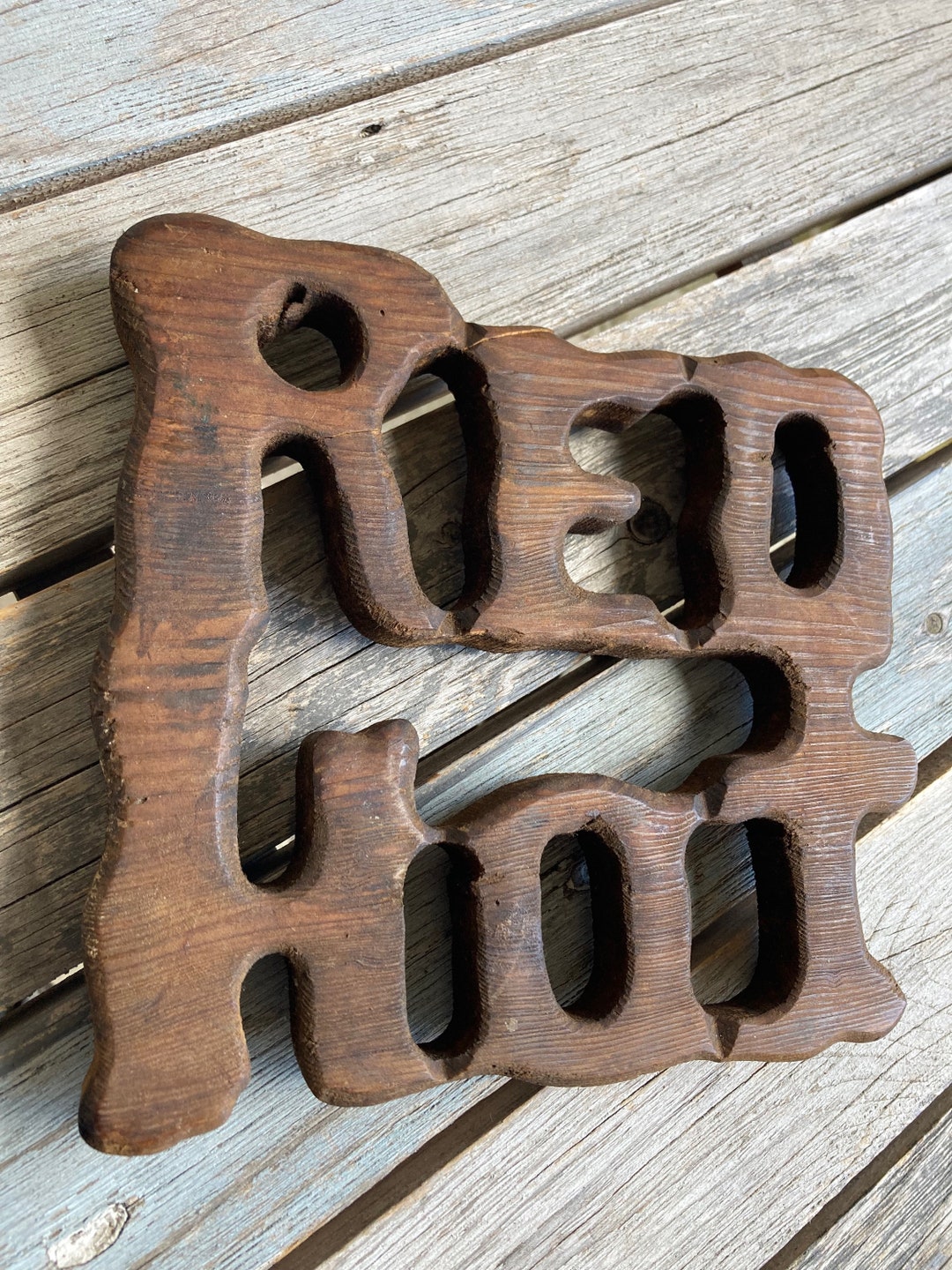 MCM Wood “red Hot” Retro Spell-out 1970s Vintage Solid Wood Trivet Hot ...