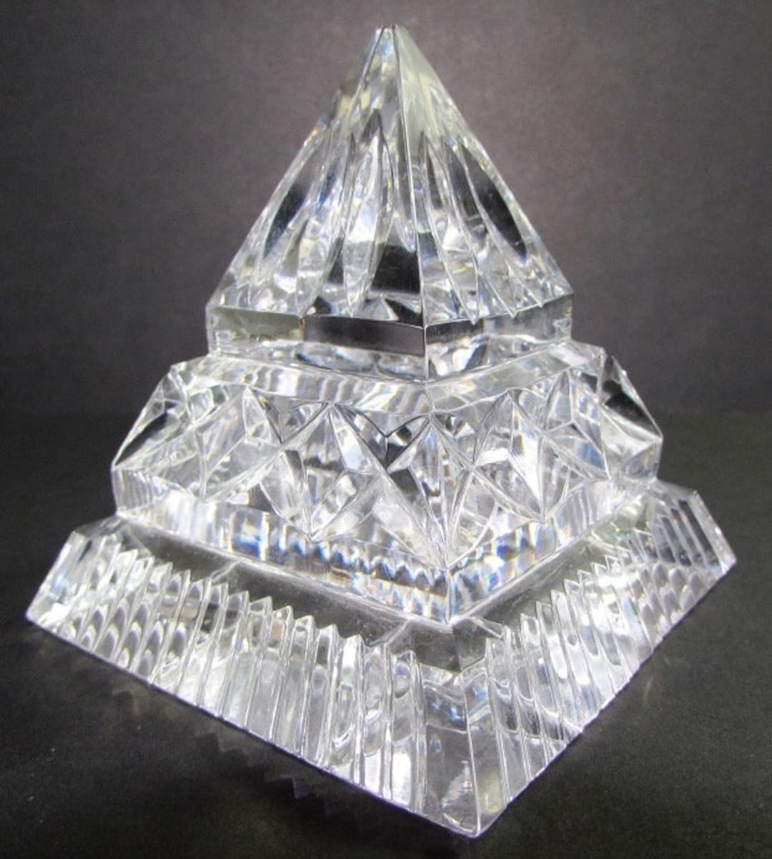 Signed Waterford Faceted Crystal Pyramid Paperweight Sculpture - Etsy