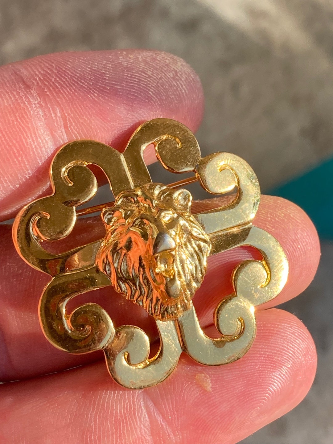 Vintage Anne Klein 80s Majestic Regal Lion’s Head Brooch Pin - Etsy