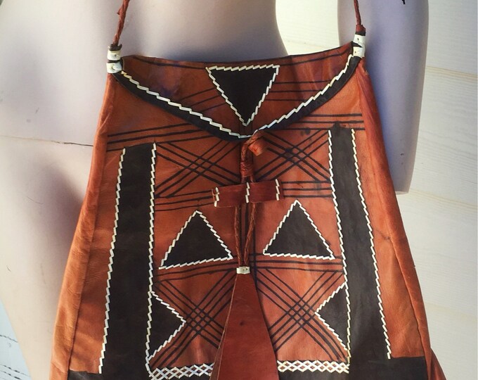 Handmade Native American Boho Natural Leather Purse Handbag With ...