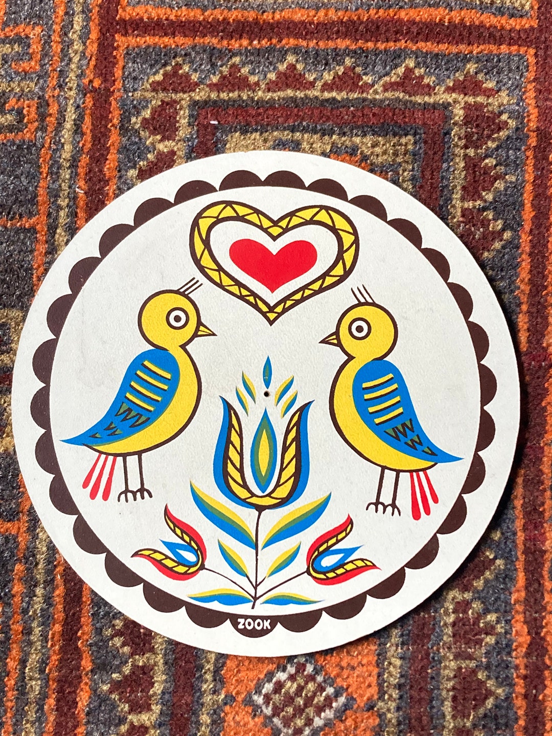 Wilkum Jacob Zook Dutch Hex Welcome Sign 7.5" Birds Heart - Etsy