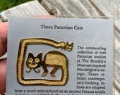 Three Peruvian Cats Brooklyn Museum Goldtone Bookmark - Etsy