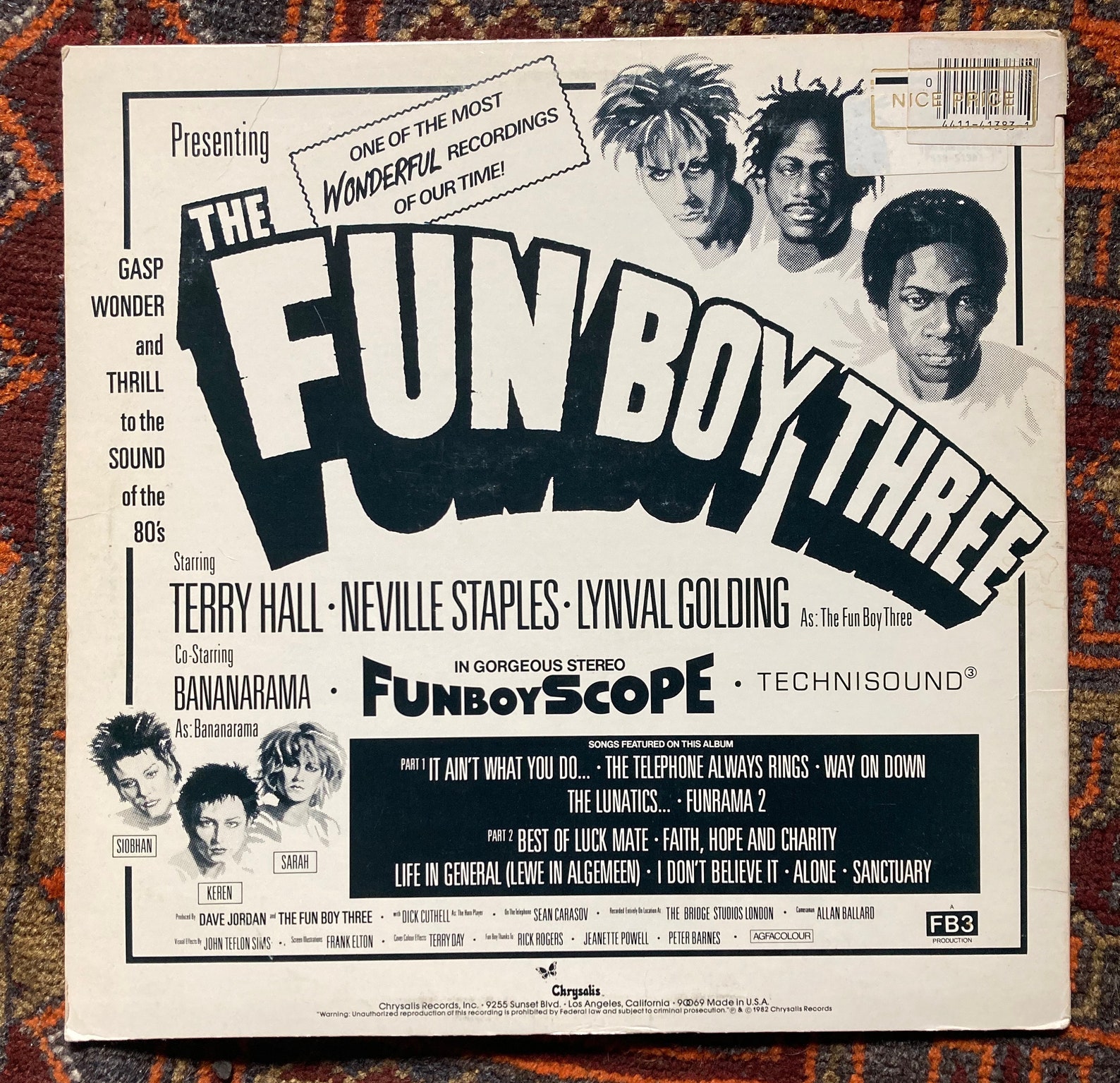 The Fun Boy Three FB3 Vinyl Record Album 1982 - Etsy