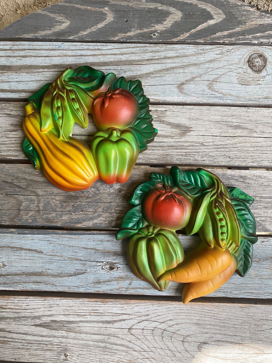 Set of 2 MCM 1950s Chalkware Vegetables Retro Kitchen Wall Hangings - Etsy