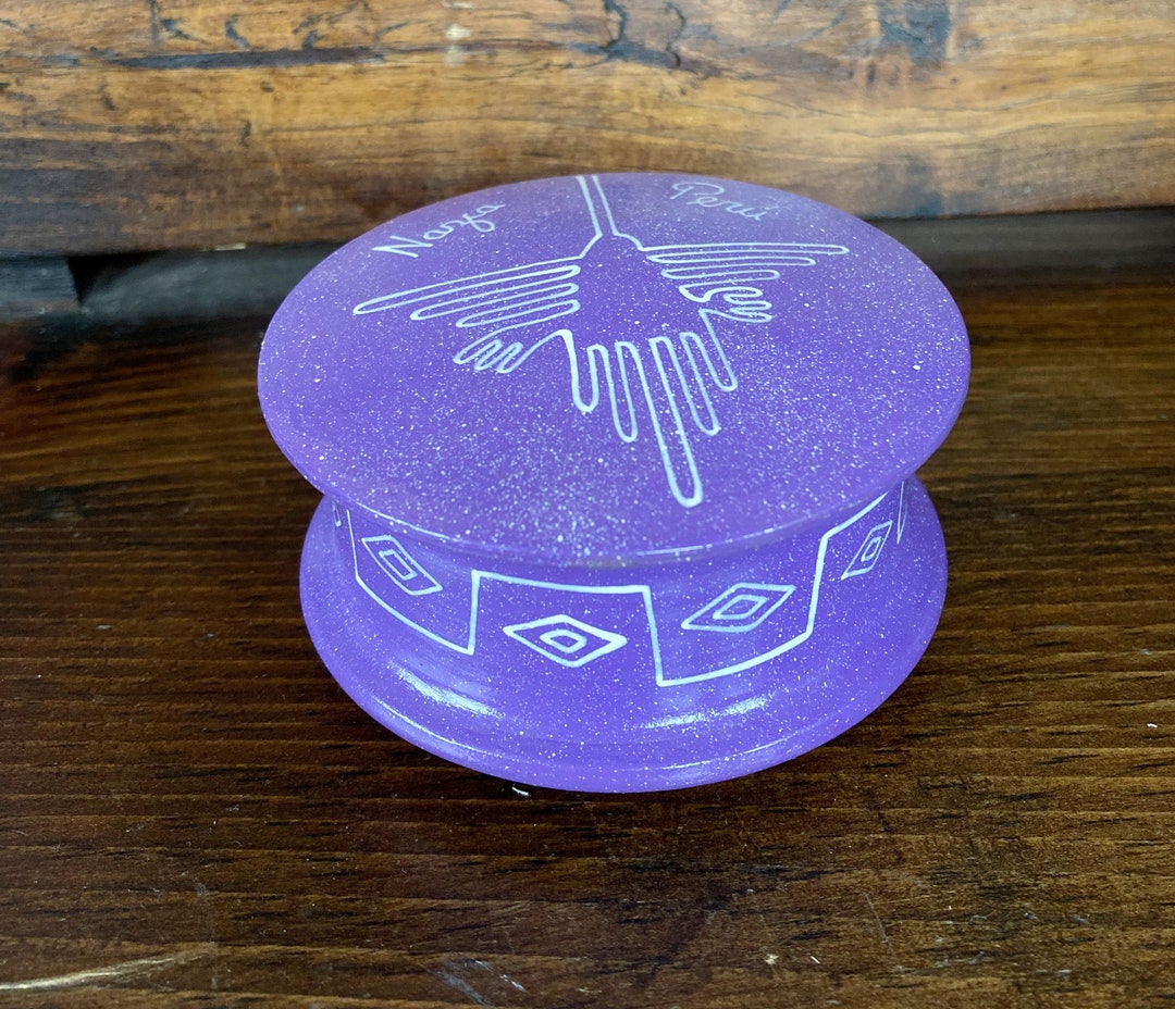 Nazca Peru Handpainted Purple Trinket Jewelry Ceramic Jewelry Box - Etsy
