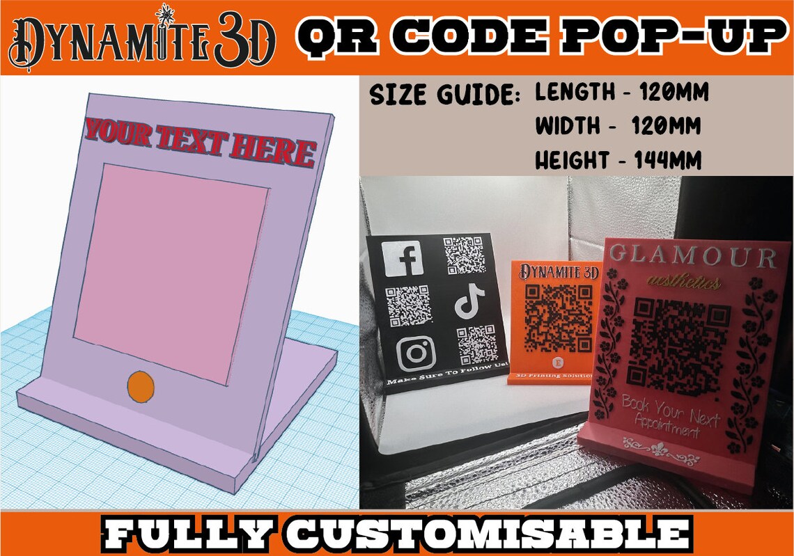Personalised QR Code Pop-up | 3D PRINTED | Fully Customisable - Etsy UK