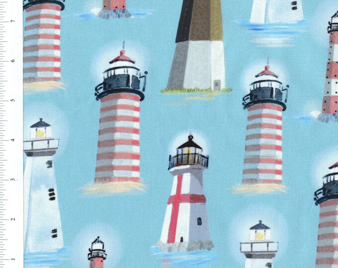 Coastal Living Ocean Blue Lighthouses in Teal by Thomas Little for ...
