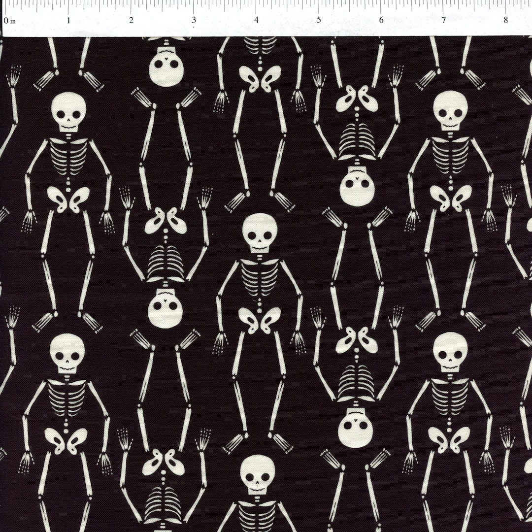 Sold by the Half Yard Harvest Moon Skeletons in Tar by Faye Guanipa for ...