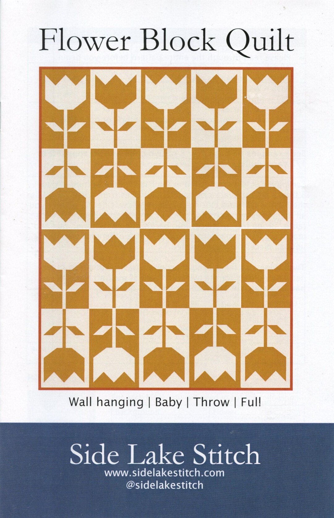 Flower Block Quilt Pattern by Side Lake Stitch - Etsy