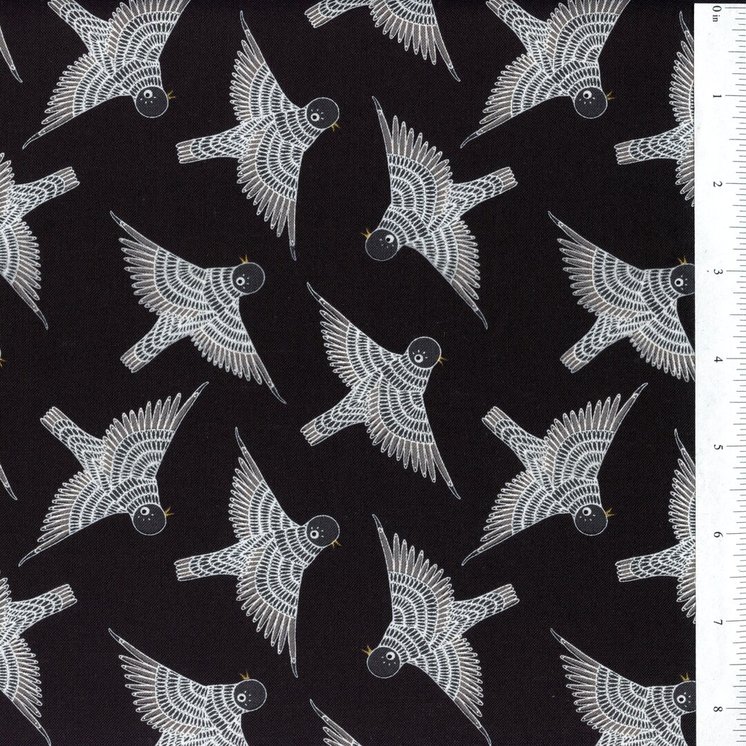Birdsong Flight in Raven by Gingiber for Moda Fabrics - Sold in Half Yard Increments - Etsy