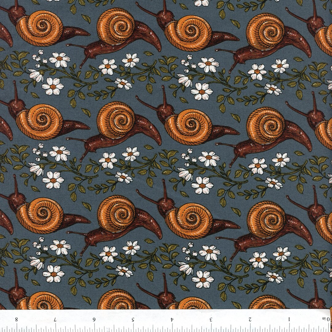 SALE - End of Bolt - Garden Bed Snail Stripe Turquoise - Last 27 Inches ...