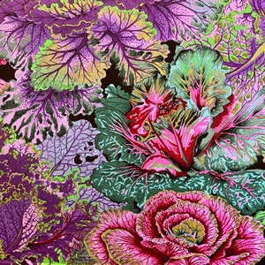 Sold by the Half Yard Curly Kale in Dark by Philip Jacobs/kaffe Fassett ...