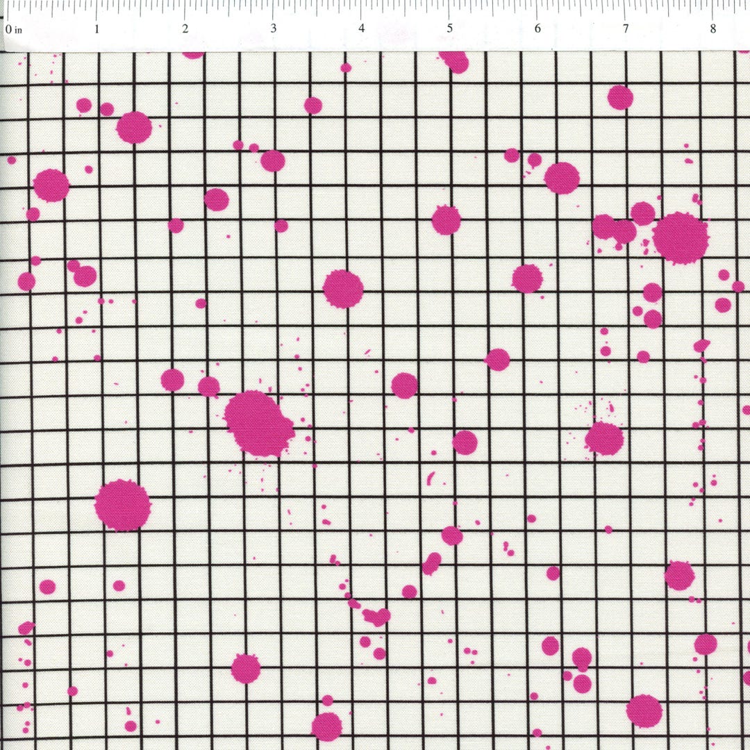 Snack Shack 80's Grid in Cream by Crystal Manning for Moda Fabrics ...