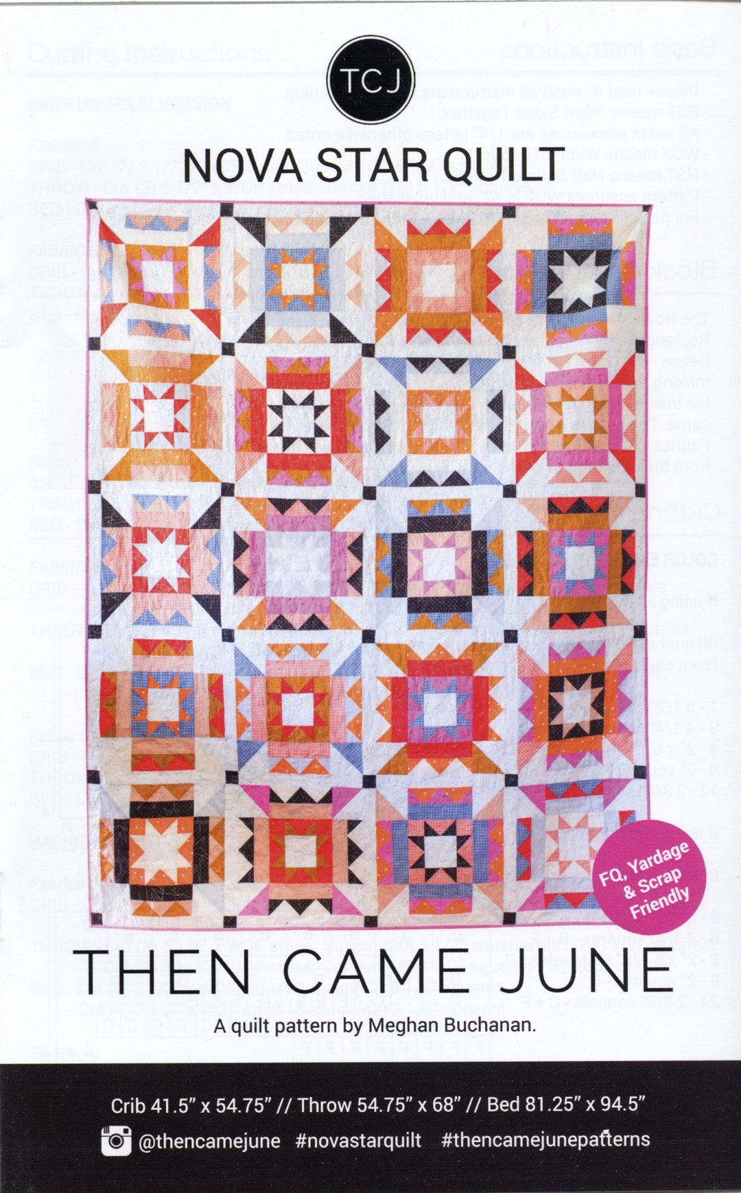 Nova Star Quilt Pattern by Then Came June - Etsy